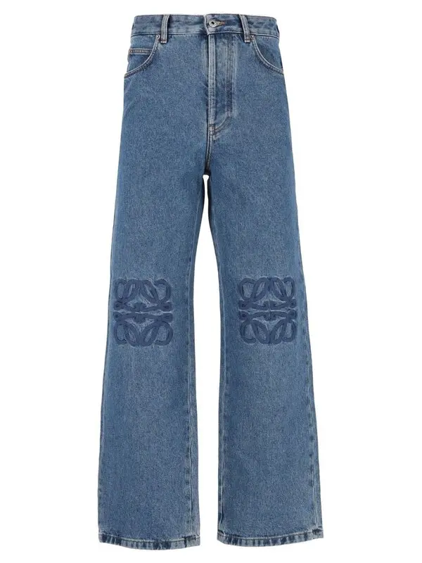 Loewe Anagram Embroidered Baggy Denim Jeans