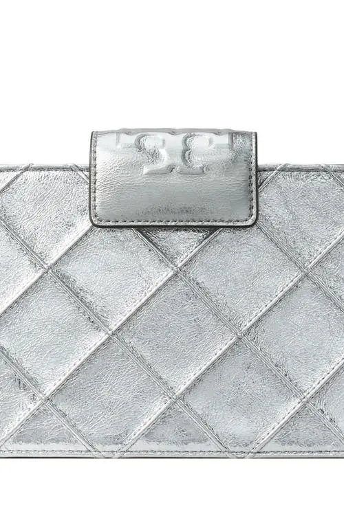Tory Burch Mini Fleming Quilted Leather Wallet On A Chain