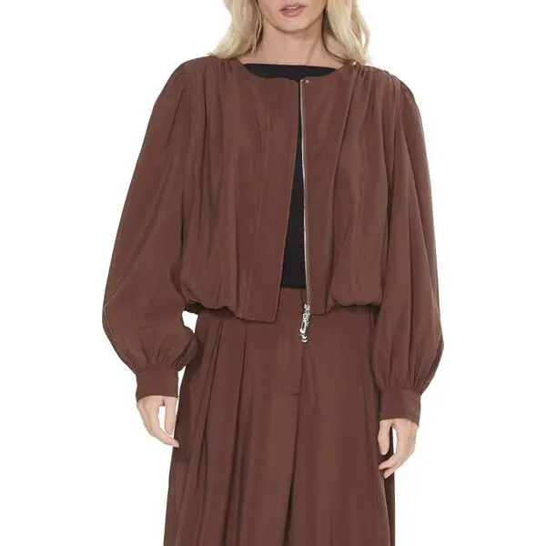 CIEBON Donna Balloon Sleeve Bomber Jacket