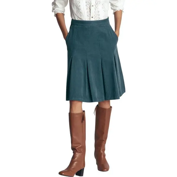 Boden Flippy Corduroy Pleated Mini Skirt