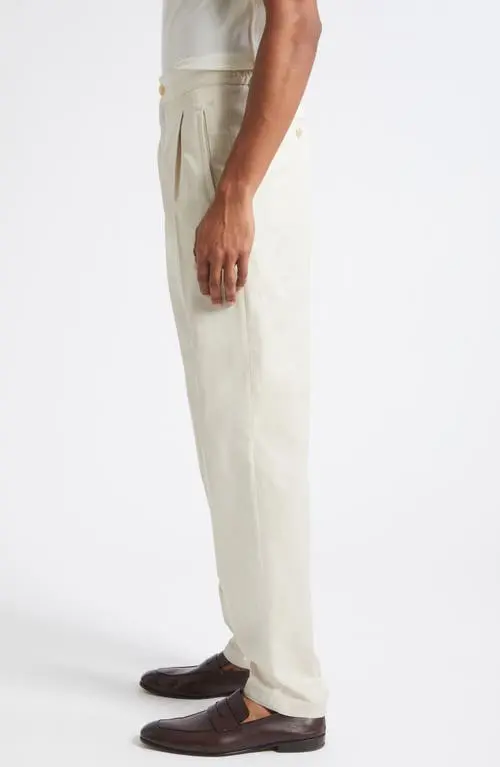 Isaia Single Pleat Cotton Trousers
