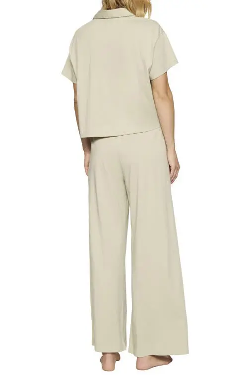 Eberjey Pima Cotton Short Sleeve Pajamas - Sandstone