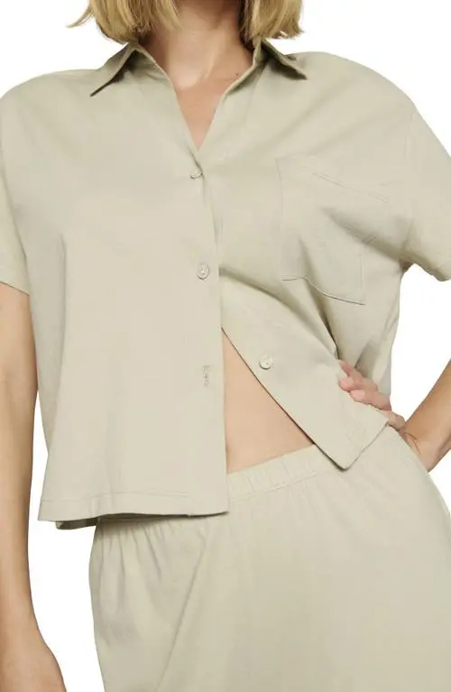 Eberjey Pima Cotton Short Sleeve Pajamas - Sandstone