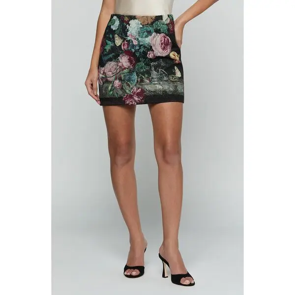 L'Agence Marseille Floral Tapestry Mini Skirt