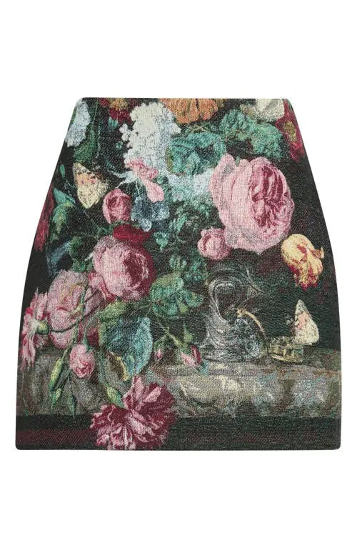 L'Agence Marseille Floral Tapestry Mini Skirt