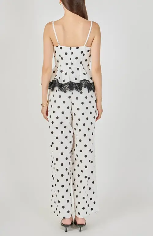 Endless Rose Polka Dot Peplum Jumpsuit