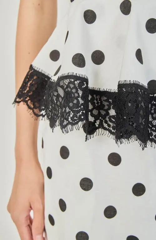 Endless Rose Polka Dot Peplum Jumpsuit