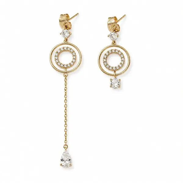 BY OZGE Gold / White Starlight Orbit Gold Plated Earrings Gold
