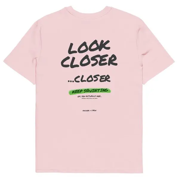 ANCHOR & CREW Cotton Small Print Annotations Organic Cotton T-shirt - Pink
