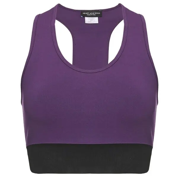 HEART AND SOUL Seamless Activewear Top With T-shaped Back And Wide Neckline