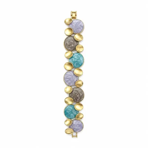 BY OZGE Gold-plated Enamel Bracelet