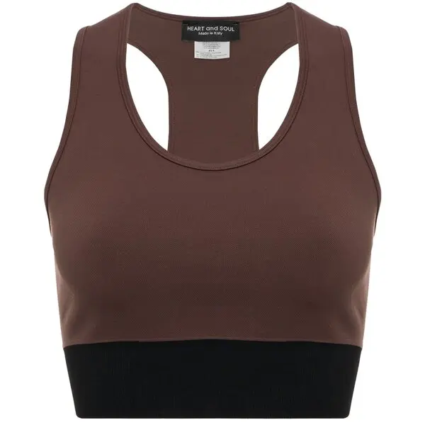 HEART AND SOUL Seamless Activewear Top With T-shaped Back