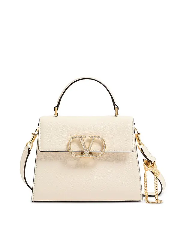 Valentino Garavani Small Leather Top Handle Bag - Light Ivory