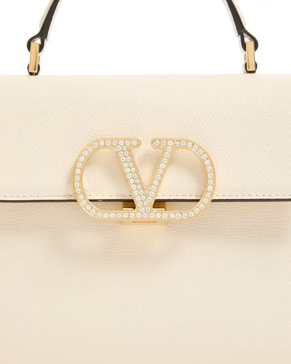 Valentino Garavani Small Leather Top Handle Bag - Light Ivory