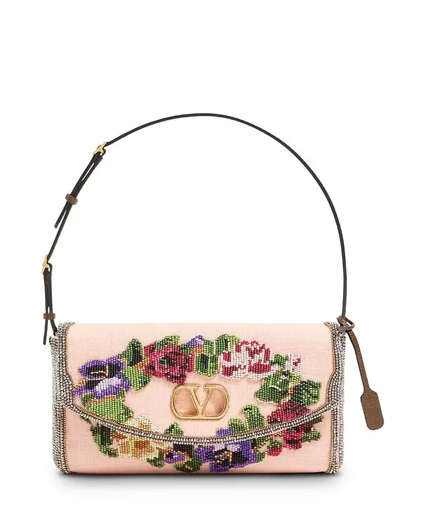 Valentino Garavani Vlogo Embroidered Shoulder Bag - Multi Light