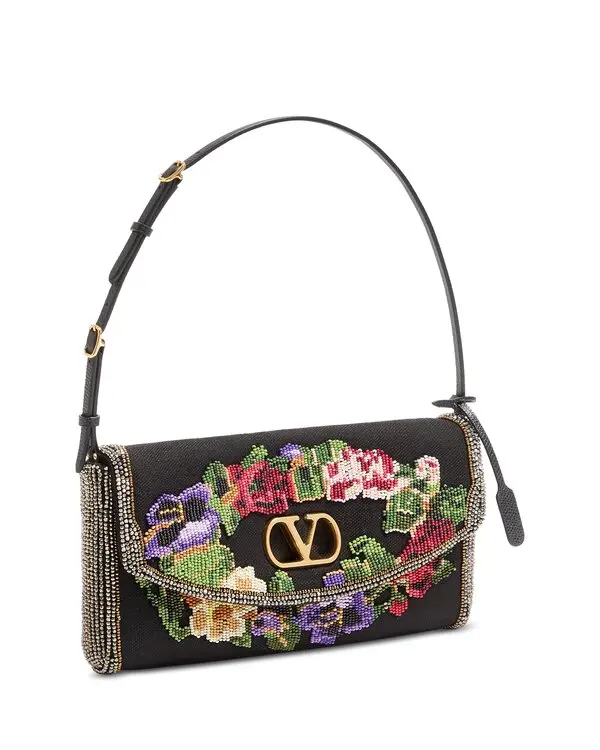 Valentino Garavani Devain Vlogo Small Embroidered Shoulder Bag