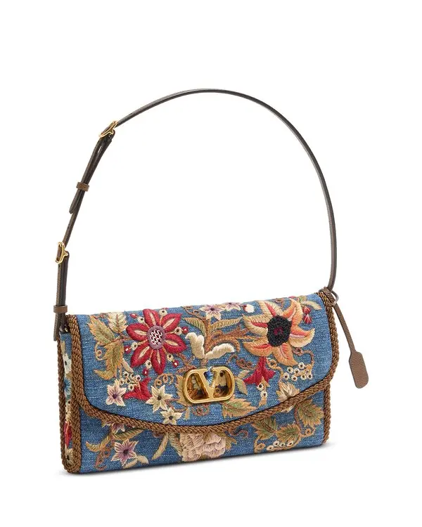 Valentino Garavani Devain Vlogo Small Embroidered Shoulder Bag