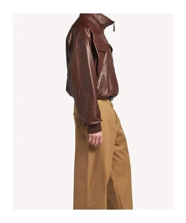 Balenciaga High Collar Bomber In Castor