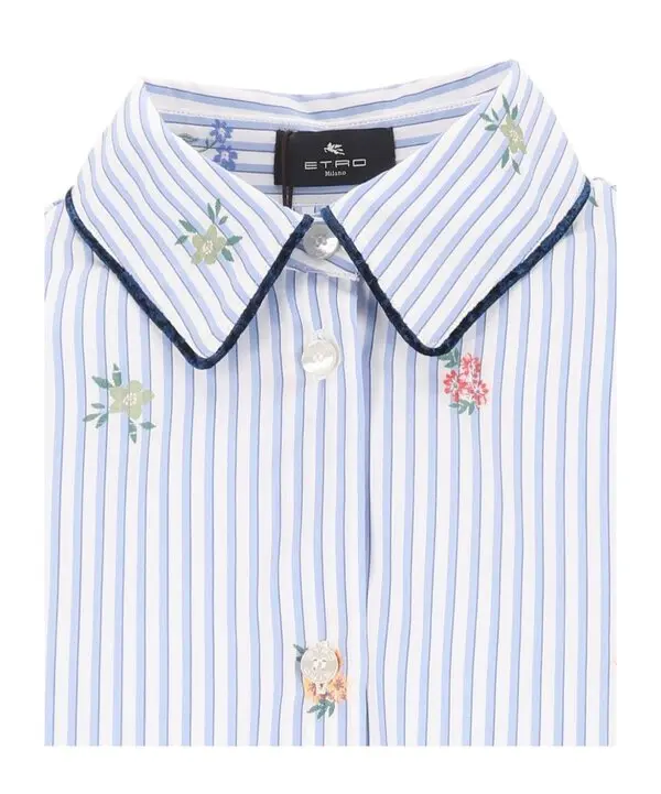 Etro Floral Printed Striped Shirt