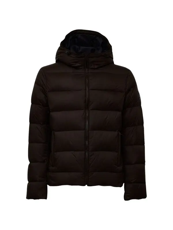 FAY Quilted Hooded Down Jacket - Brown