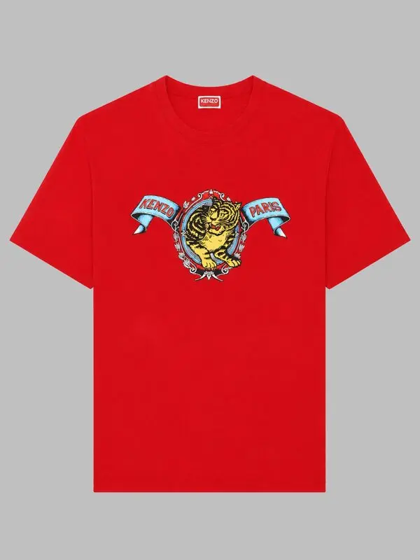 Kenzo Cotton T-shirt With Jumping Tiger Graphic