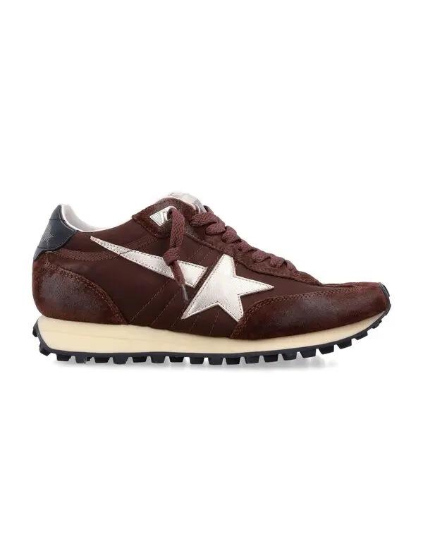 GOLDEN GOOSE Marathon-inspired Running Sneaker - Brown/platinum