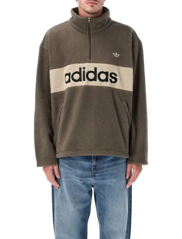 ADIDAS ORIGINALS Half-zip Sherpa Fleece Sweatshirt