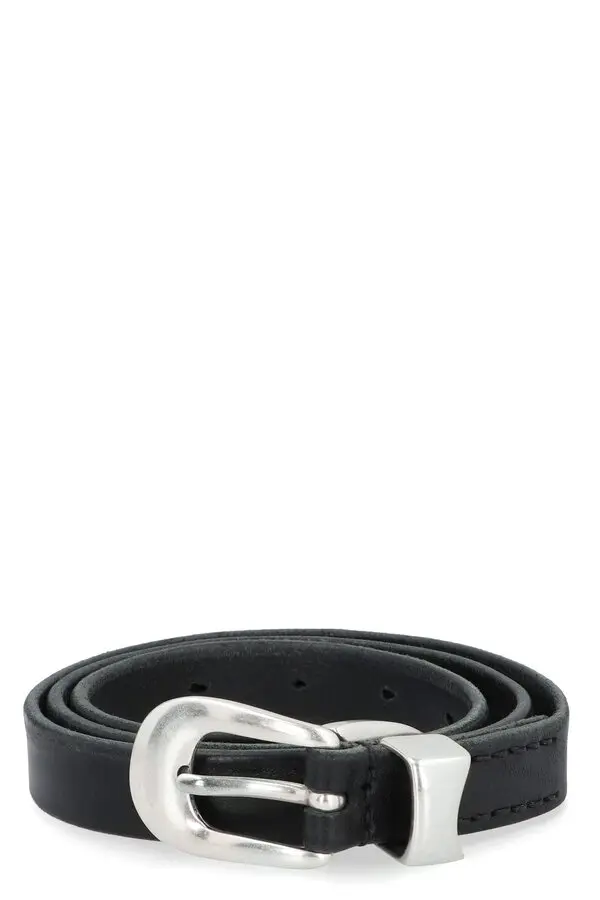 Our Legacy Leather Belt With Statement Buckle