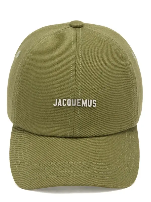 Jacquemus Cotton Logo Cap With Adjustable Back Closure - Kaki