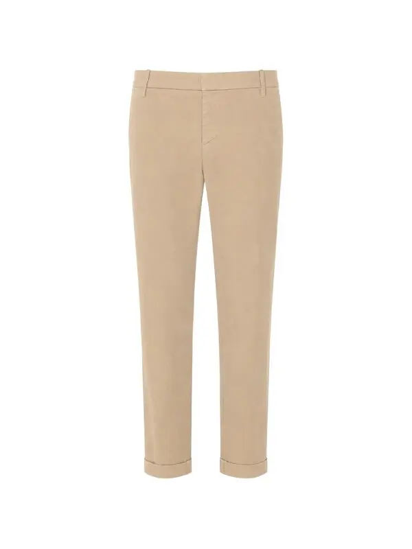 DONDUP Tailored Stretch Cotton Trousers - Beige