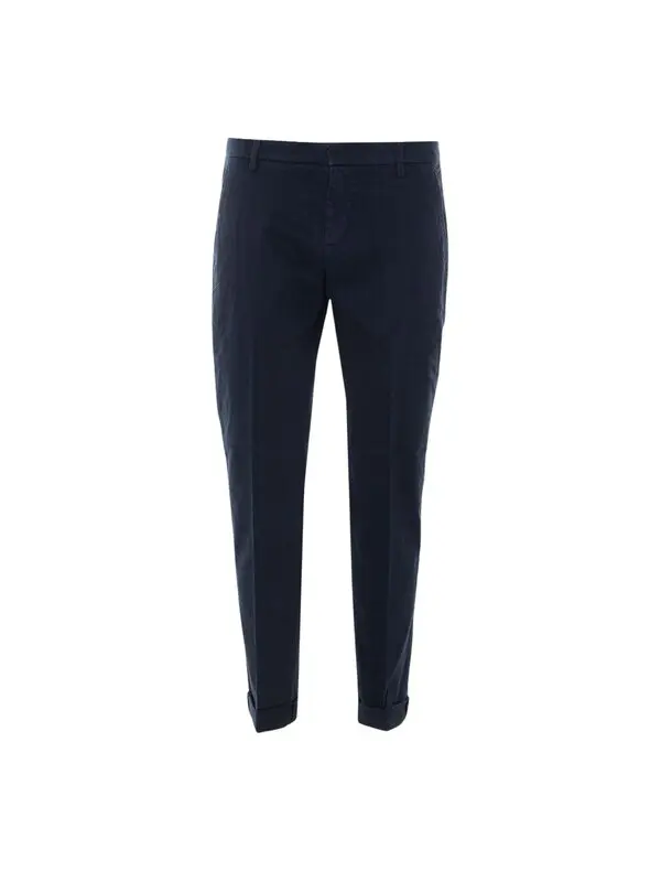 DONDUP Tailored Stretch Cotton Trousers - Navy