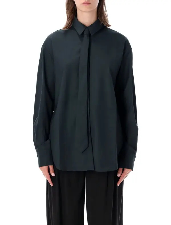 THE FRANKIE SHOP Tie-neck Long Sleeve Button-up Shirt