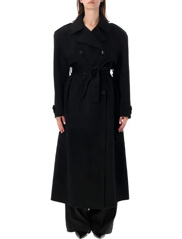 THE FRANKIE SHOP Double-breasted Belted Wool-cashmere Coat