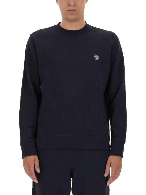 Paul Smith Zebra Embroidered Crewneck Sweatshirt - Blue