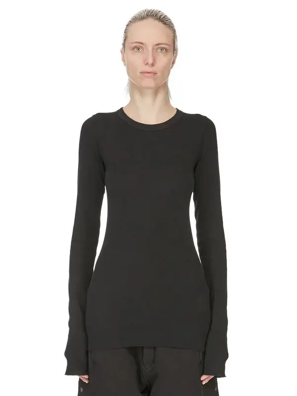 Rick Owens Medium-weight Cotton Long-sleeve T-shirt - Nero