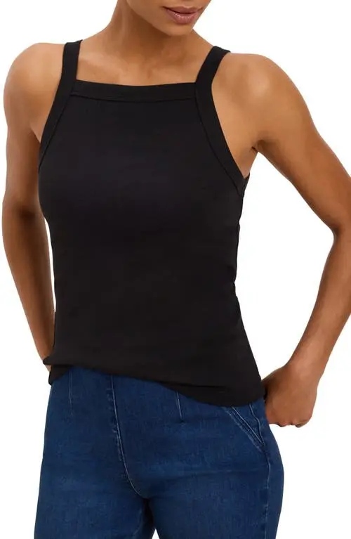 NIC+ZOE Square Neck Tank Top - Black Onyx