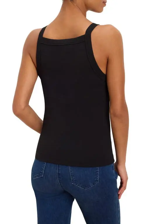NIC+ZOE Square Neck Tank Top - Black Onyx