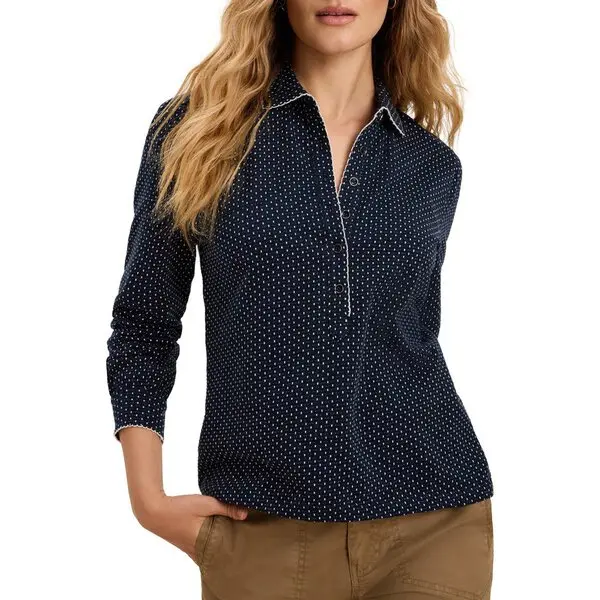 NIC+ZOE Derby Dot Polo Top