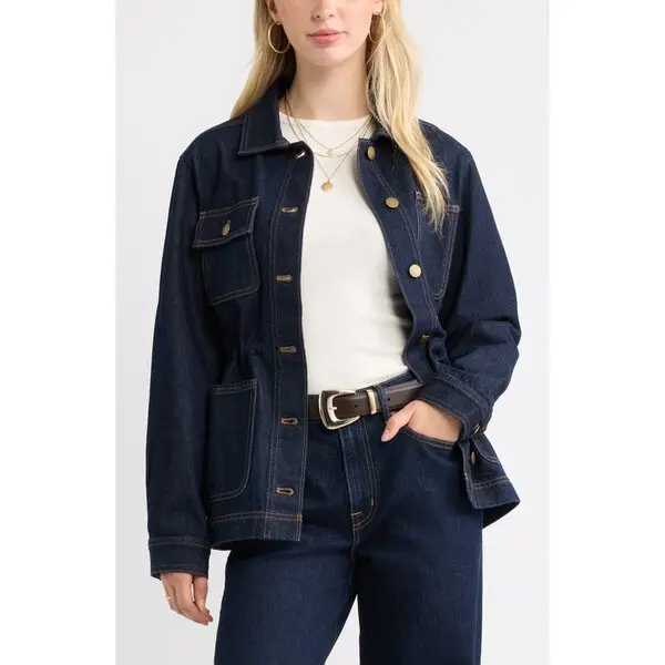 Treasure & Bond Cinched Waist Denim Jacket