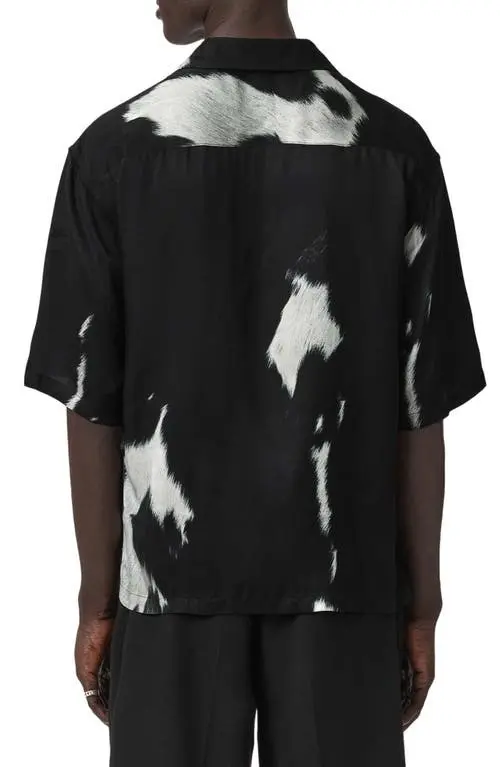 ALLSAINTS Templar Print Short Sleeve Button-up Shirt