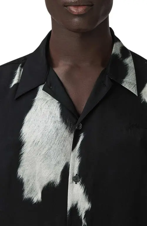 ALLSAINTS Templar Print Short Sleeve Button-up Shirt