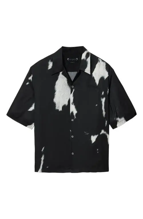 ALLSAINTS Templar Print Short Sleeve Button-up Shirt