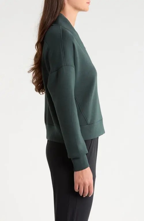 Spanx Airessentials Shawl Collar Quarter Zip Pullover - Night Forest Heather