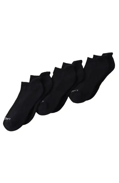 LANDS' END 3-pack Half Cushion Sport Low Cut Socks - Black