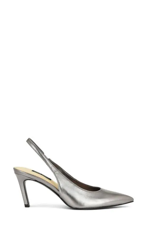Nine West Verone Faux Leather Slingback Pumps - Pewter
