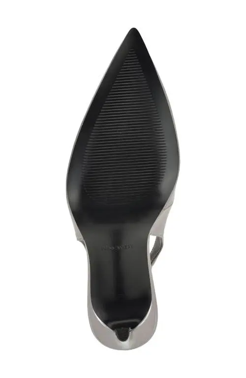 Nine West Verone Faux Leather Slingback Pumps - Pewter