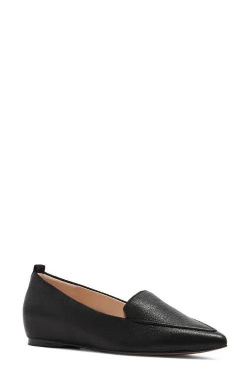 FRANKIE4 Briar Leather Pointed Toe Skimmer Flats - Black Tumbled