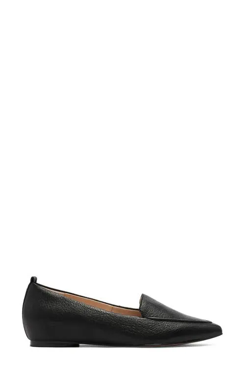 FRANKIE4 Briar Leather Pointed Toe Skimmer Flats - Black Tumbled