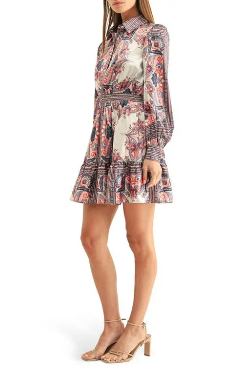 Adelyn Rae Peyton Long Sleeve Mini Shirtdress