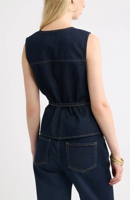 Treasure & Bond Tie Waist Denim Vest